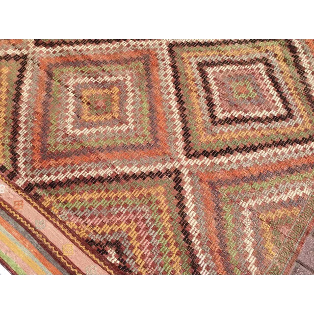 Vintage Diamond Design Kilim Rug | Chairish