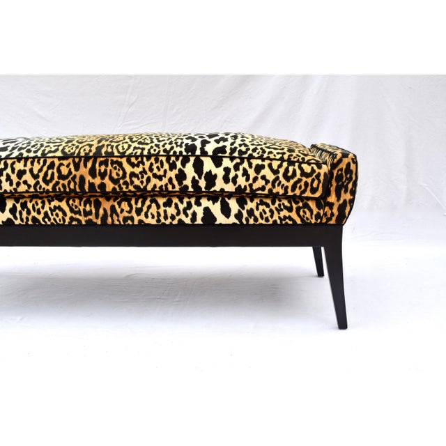 1970s Leopard Velvet Bench Attributed to Edward Wormley for Dunbar ...