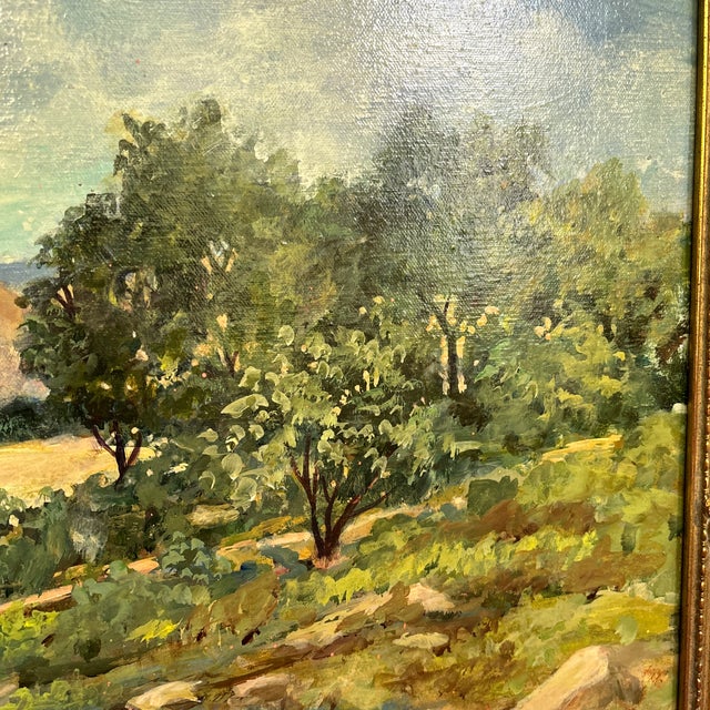 Landscape Oil Painting by Marcia Ellis., Framed | Chairish