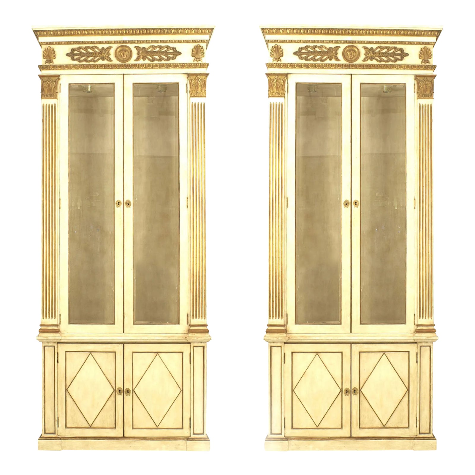 French Regency Painted Bookcases - a Pair | Chairish