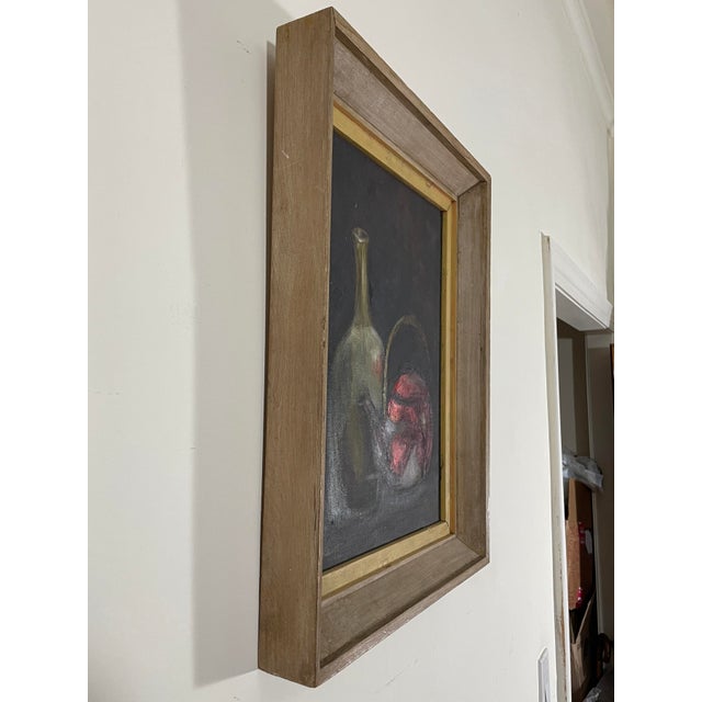 1970s Still Life Bottle and Kettle Oil Painting, Framed | Chairish