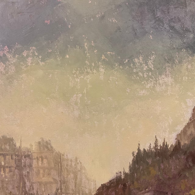 Vintage Impressionist Oil on Canvas "Harbor Scene at Night" by Roelof ...