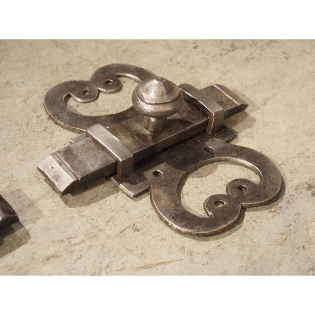 Pair of 19th Century French Cut Steel Slide Latches | Chairish