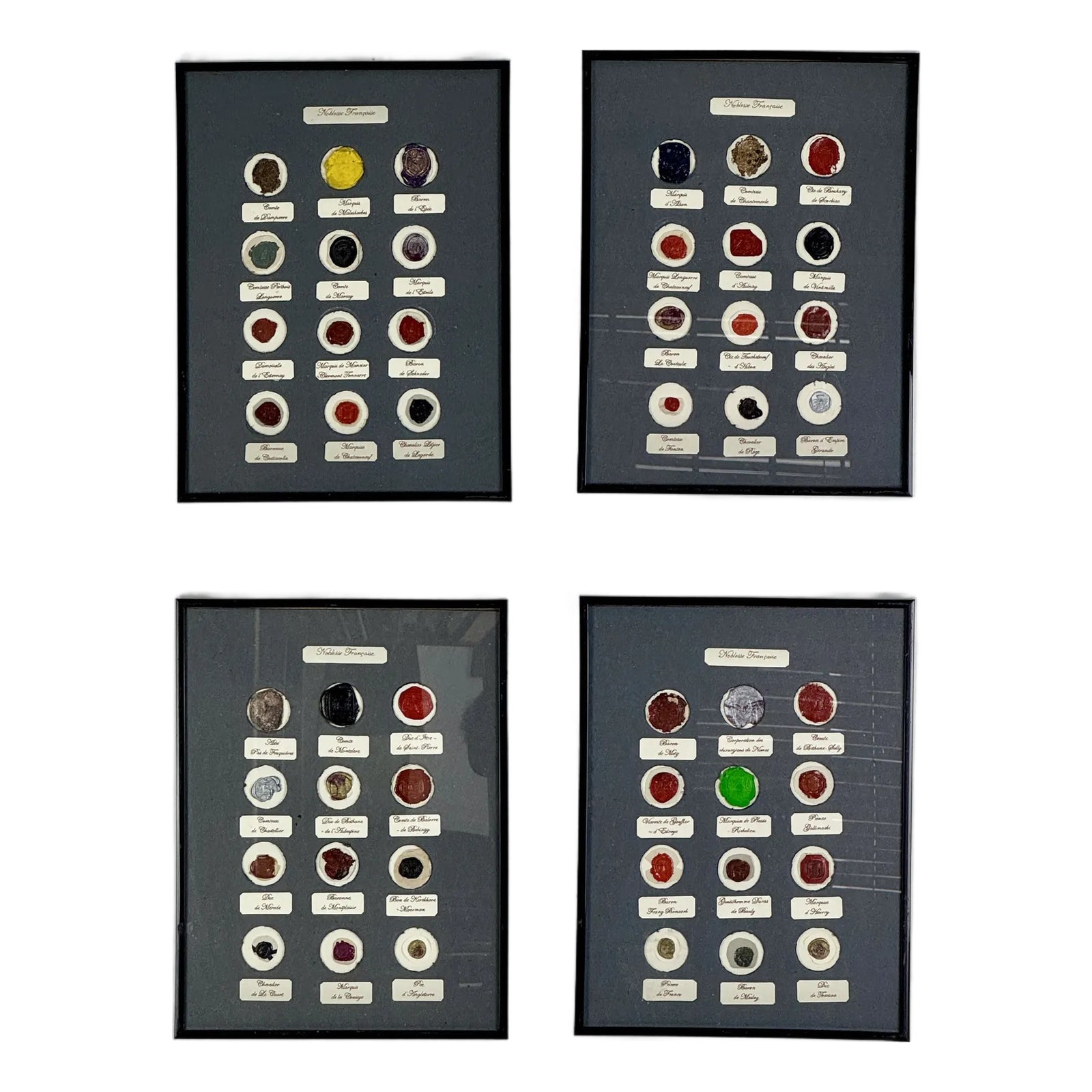 Set of 4 19th Century Collection of French Nobility Wax Seals With ...