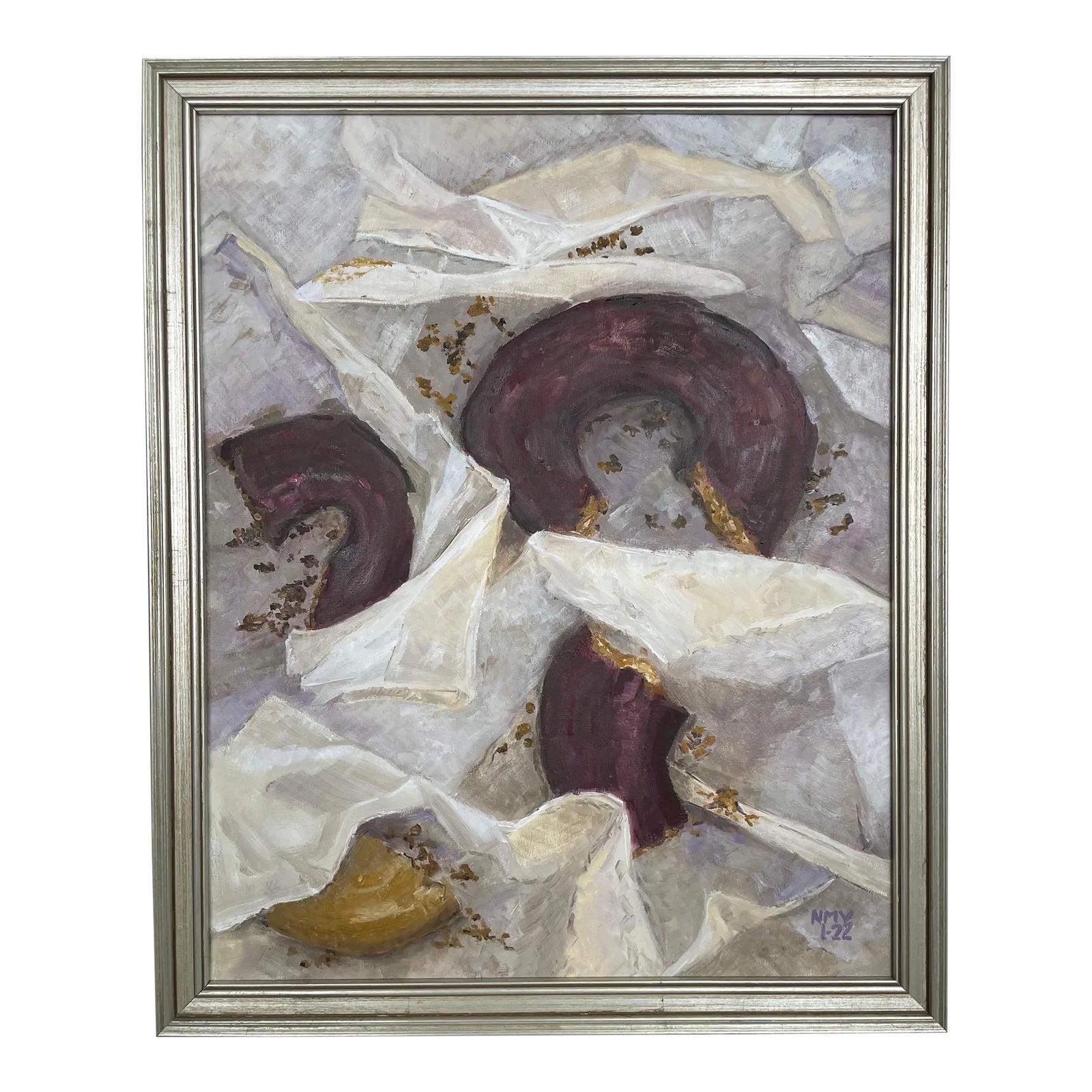 “Indulgence” Abstract Oil Painting by Nancy M. Vignola | Chairish