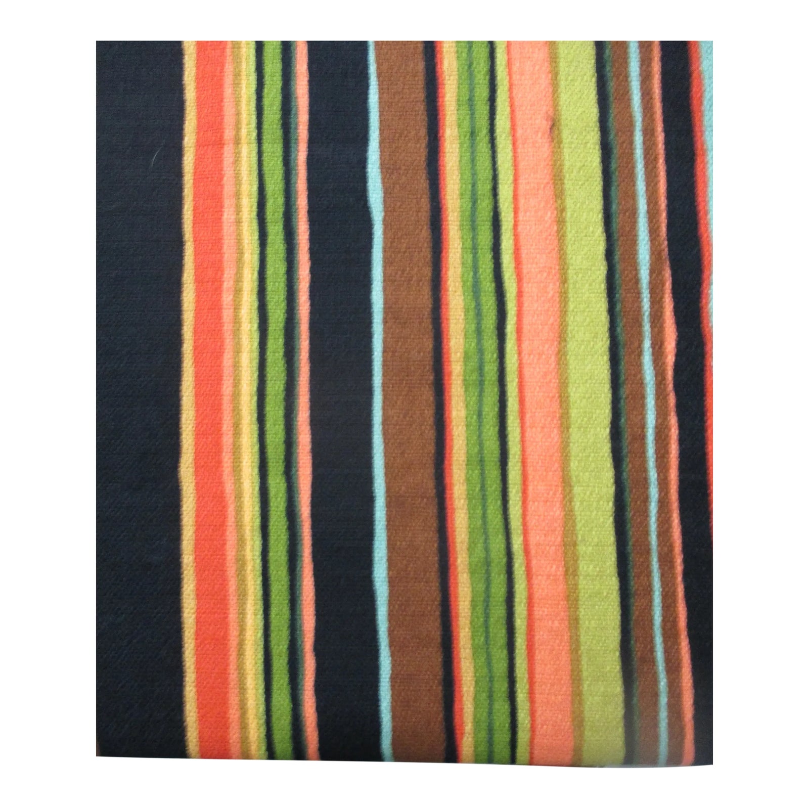Vintage Multi-Stripes Bark Cloth Fabric | Chairish