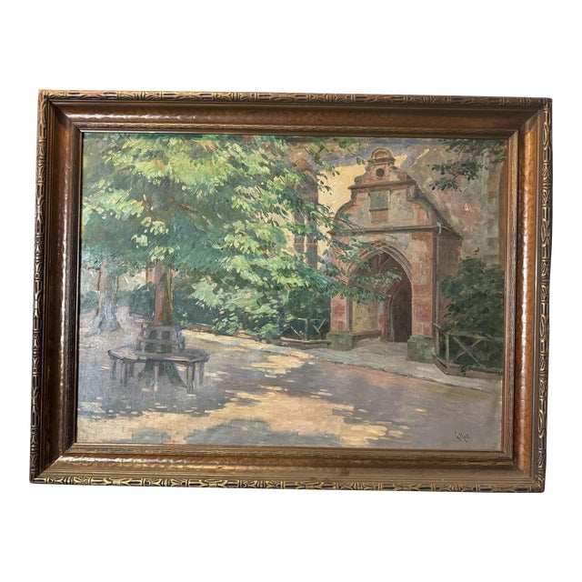 Early 20th Century Antique Impressionistic Landscape Oil Painting ...