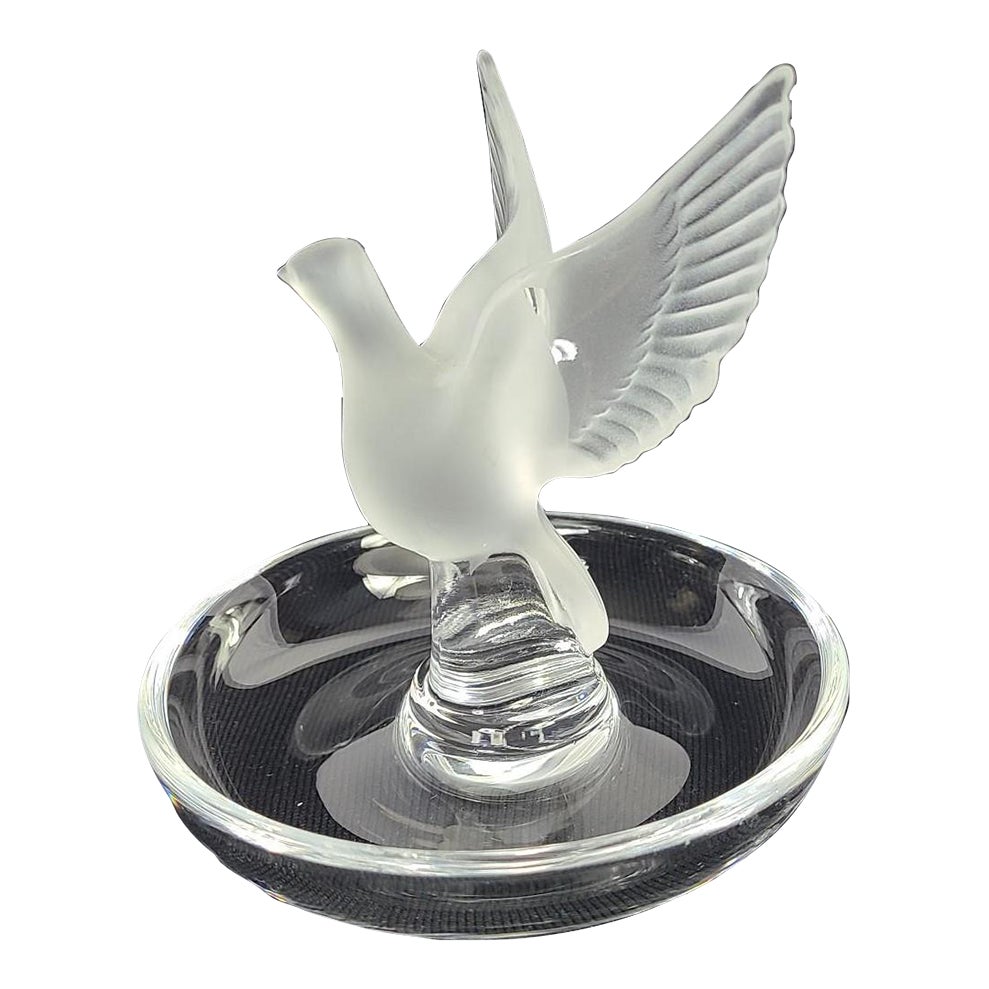 Lalique Vintage Crystal "Thalie Dove" Pin Tray | Chairish