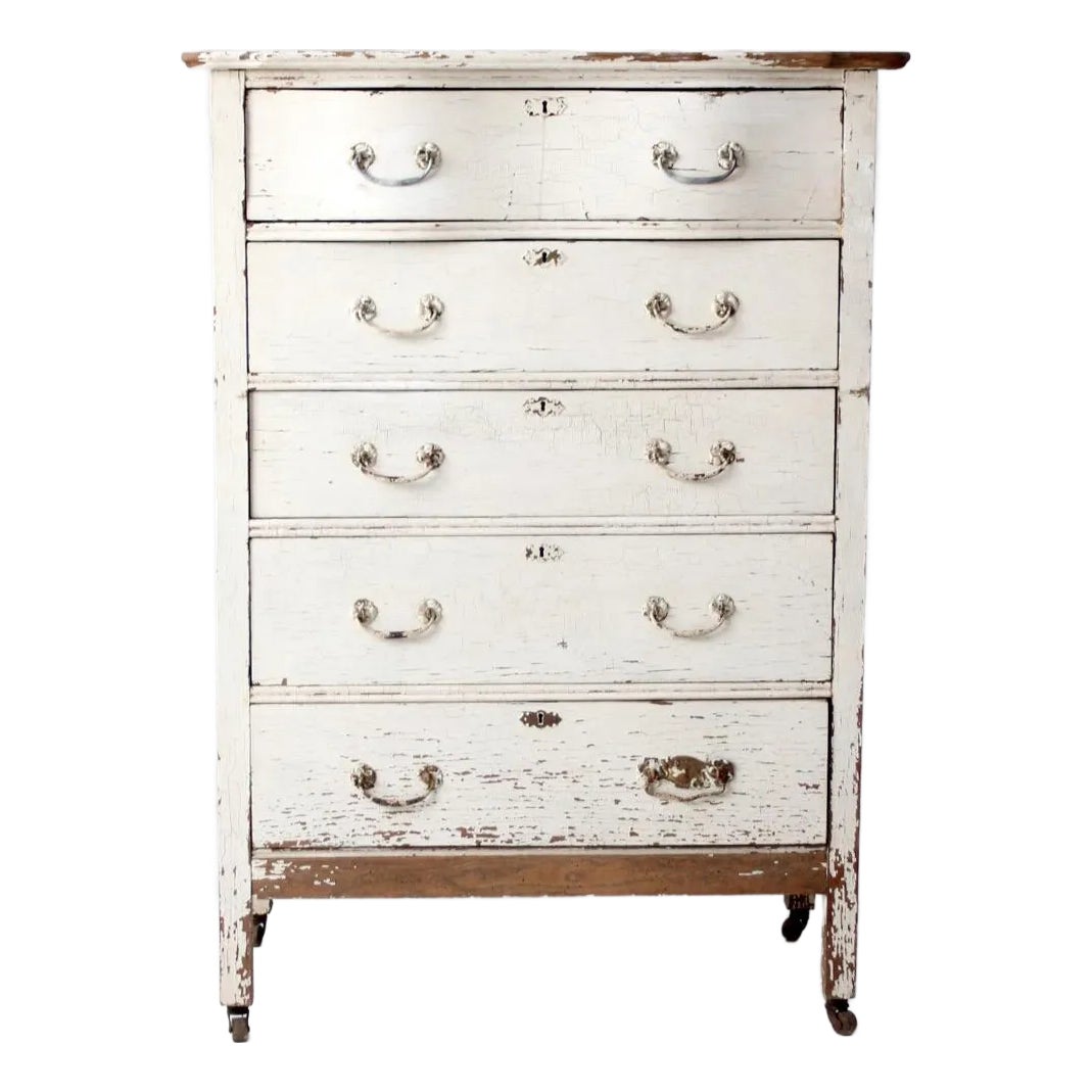 Antique White Highboy Dresser | Chairish