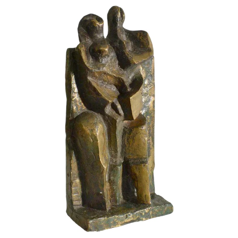 Dutch Cubist Bronze Sculpture of Man and Women Standing, 1960s | Chairish