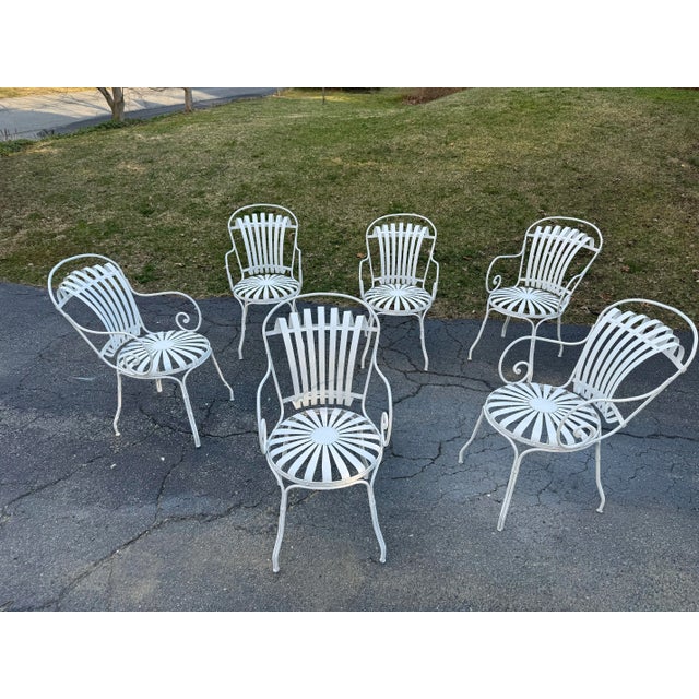 Vintage Iron Francois Carre Style Starburst Pinwheel Chairs by Unopiù ...