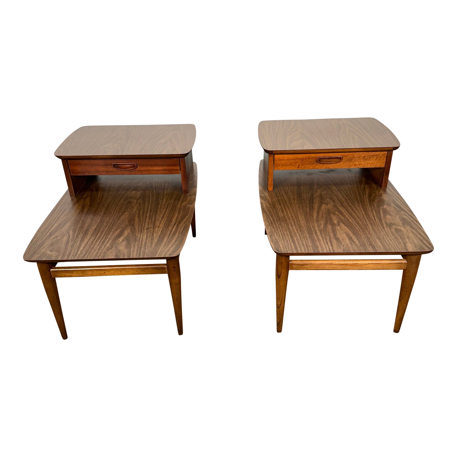 Lane 2 Tier End Tables - a Pair | Chairish