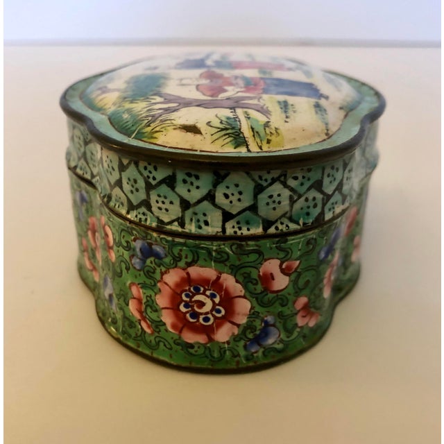 Antique Chinese Canton Enamel Box | Chairish