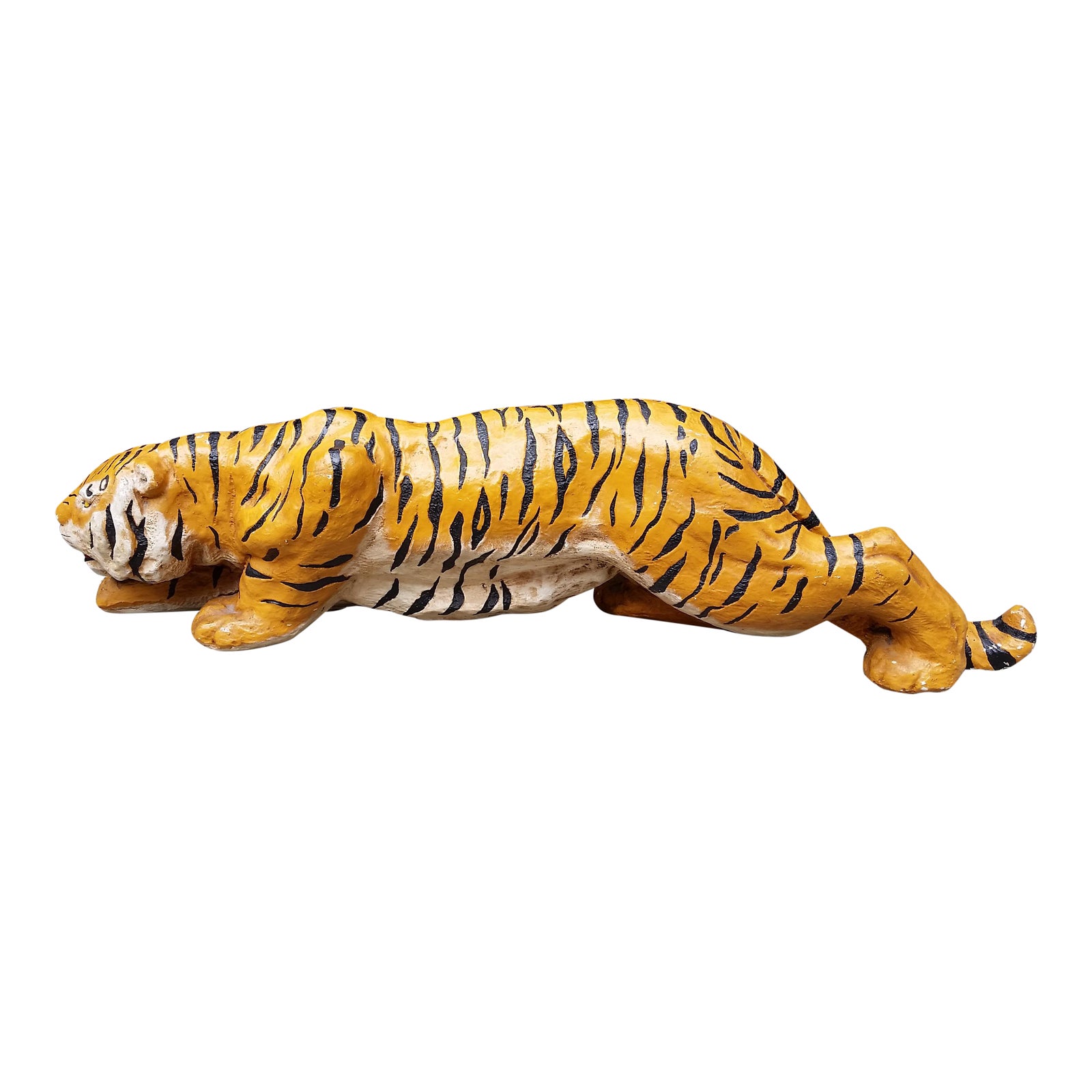 1960s Figurative Plaster Stalking Tiger Figurine | Chairish