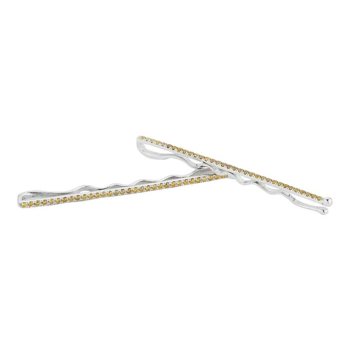 Yellow Diamond Bobby Pins - 2 Pieces | Chairish
