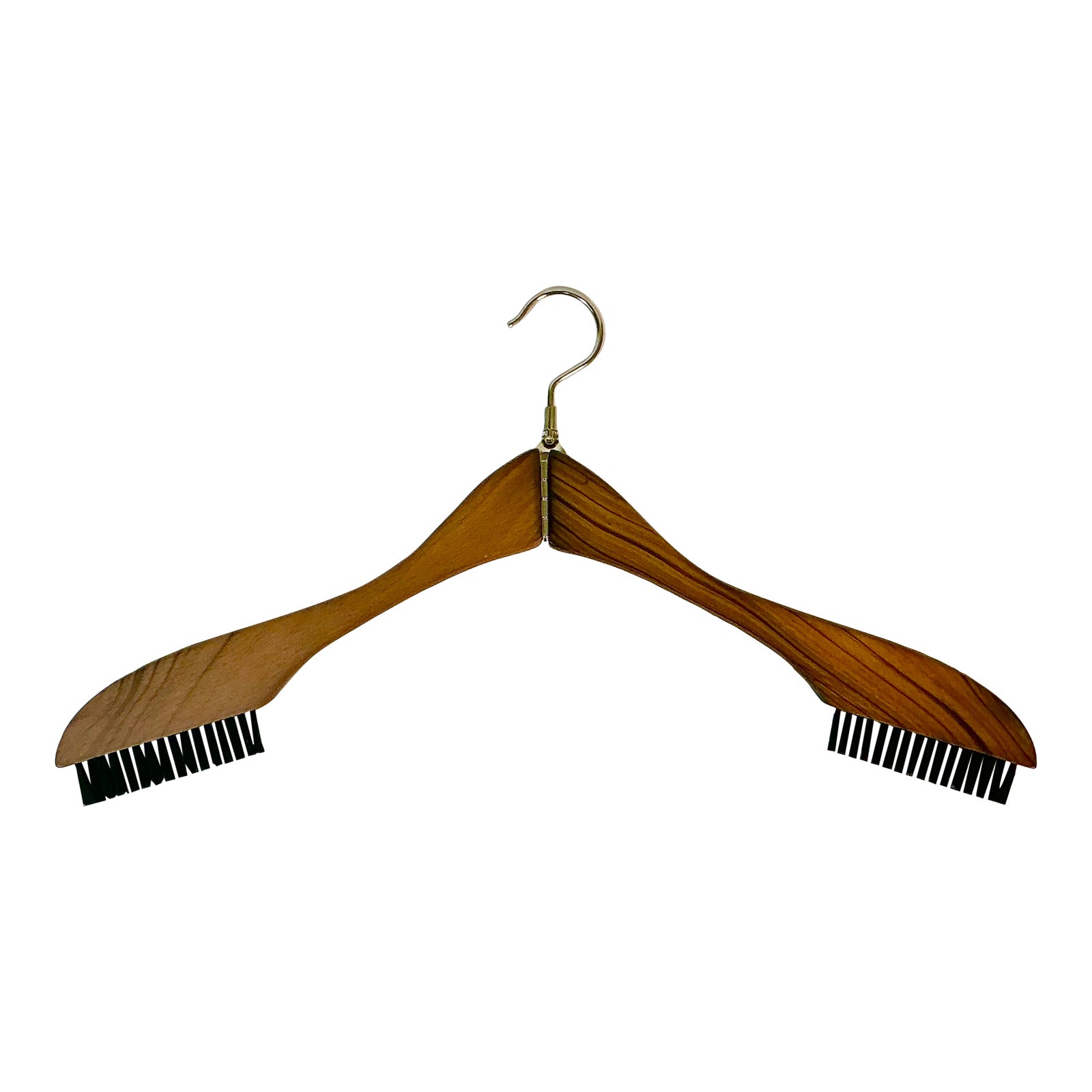 Mid-Century Boho Chic Folding Travel Wood Hanger With Lint Brushes ...