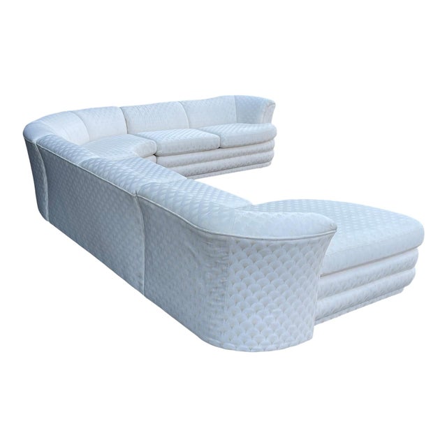 1980s Postmodern Ribbed Sectional Curved Sofa | Chairish