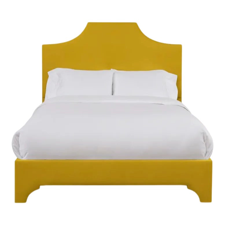 Kit King Bedframe, Golden Velvet | Chairish