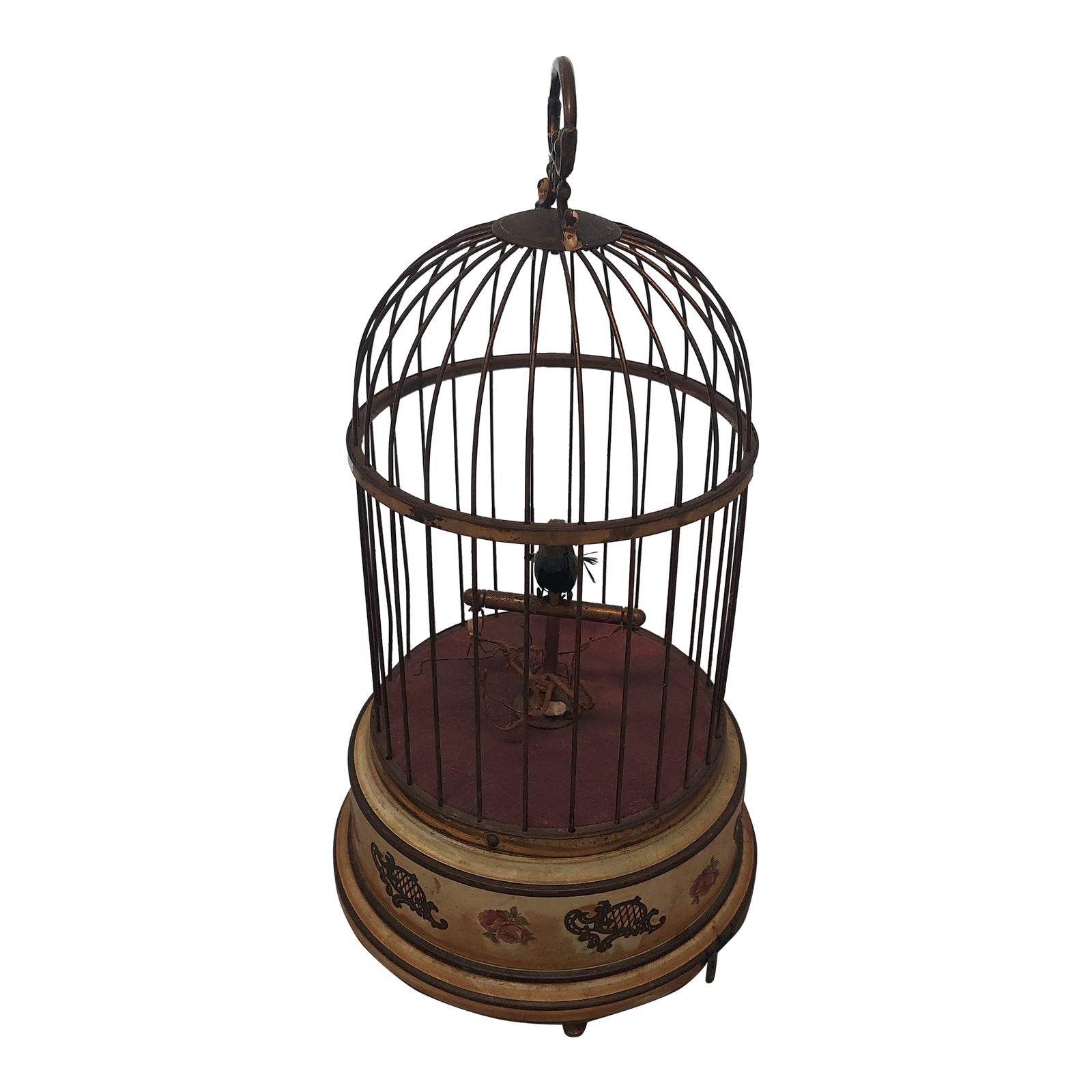 Antique Brass Birdcage Automaton Bird | Chairish
