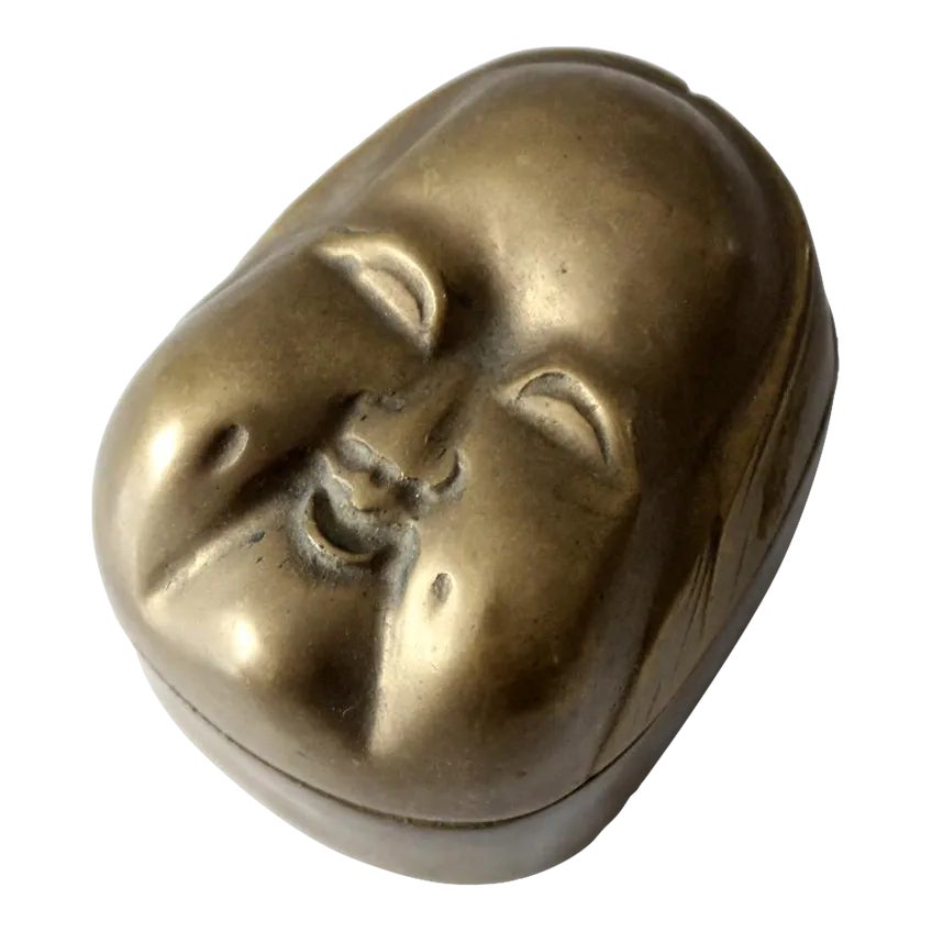 Vintage Brass Buddha Box | Chairish