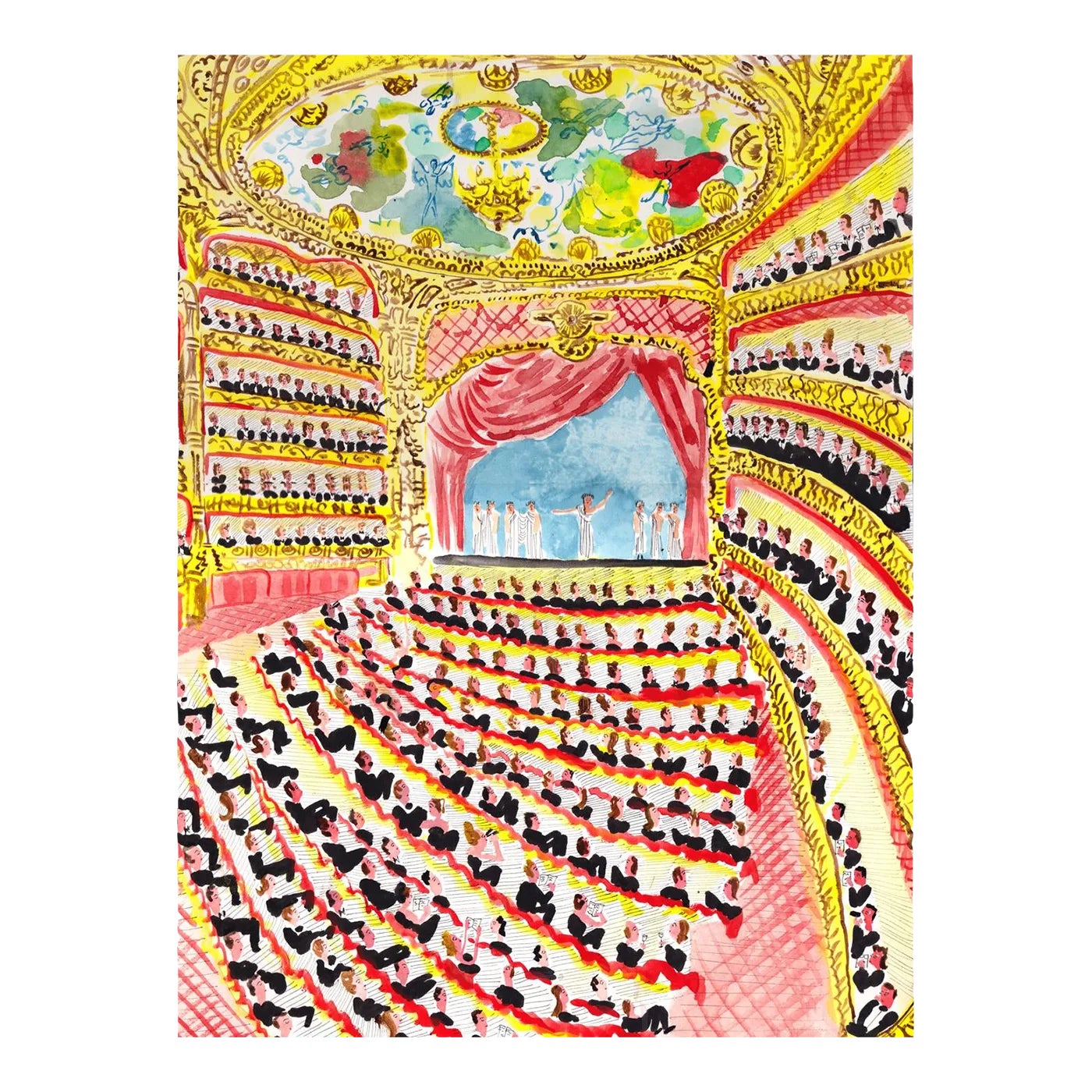 "Night at the Opera" Contemporary Original Whimsical Print by Pauline ...