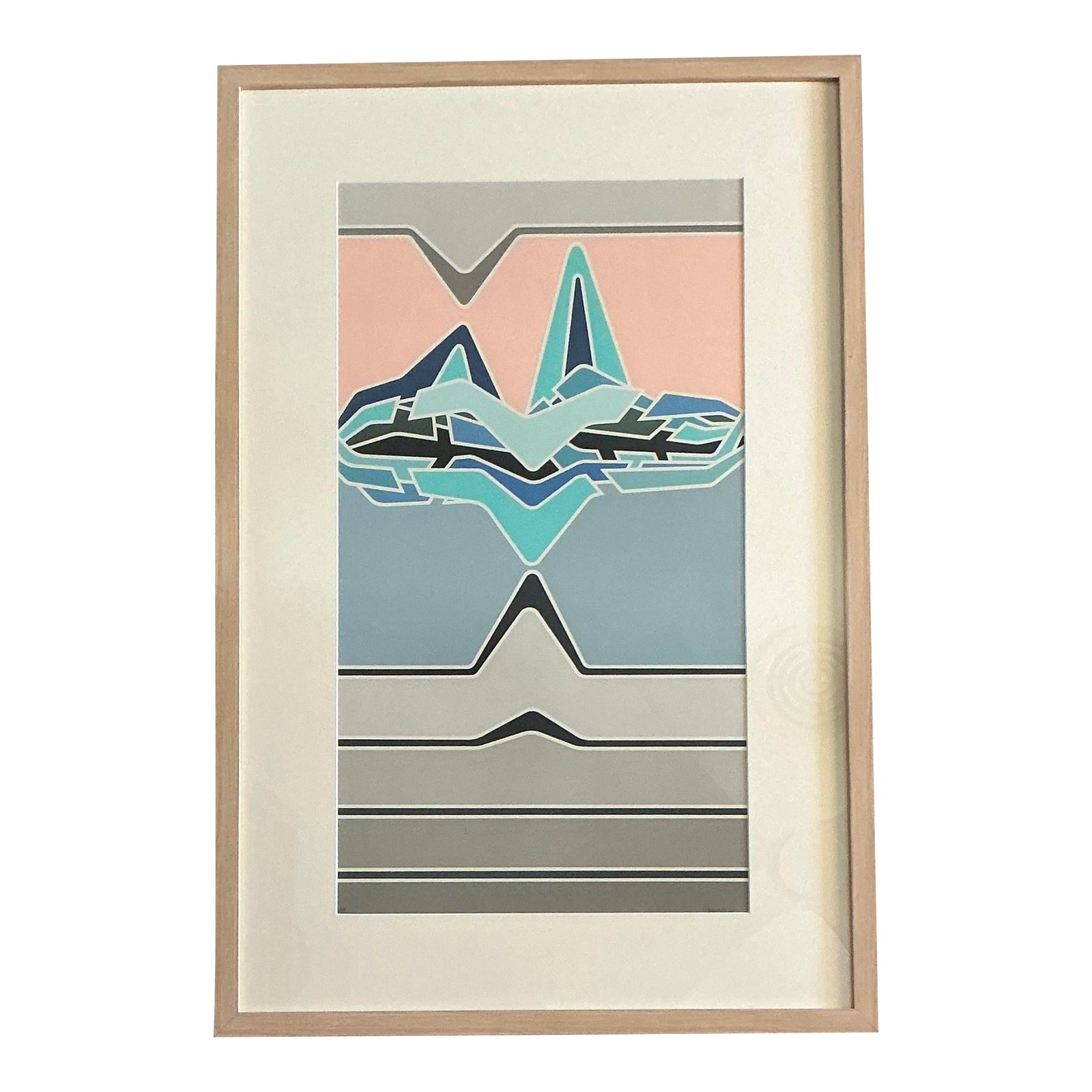 Vintage 1980s Signed Abstract Lithograph | Chairish