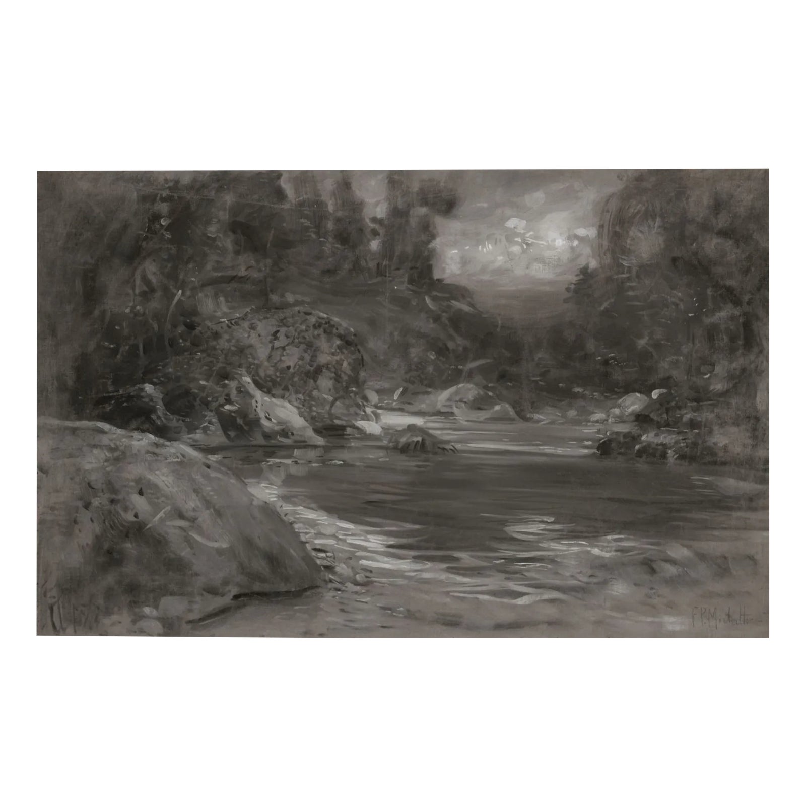 Francesco Paolo Michetti, Italian Landscape, 1800s, Pencil Drawing ...