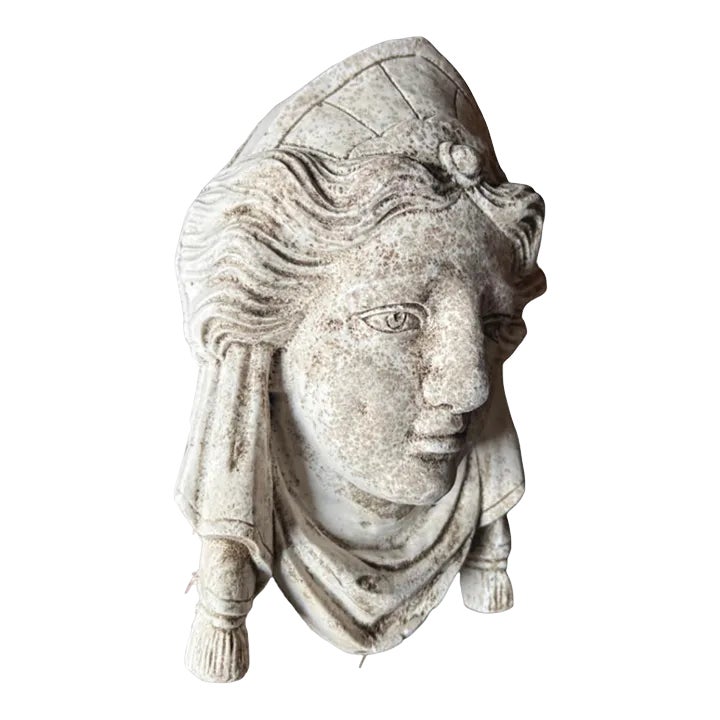 Vintage Plaster/Chalkware Face Plaque | Chairish