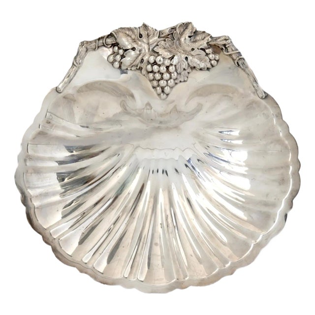 Antique English Silver-Plate Shell Bowl | Chairish