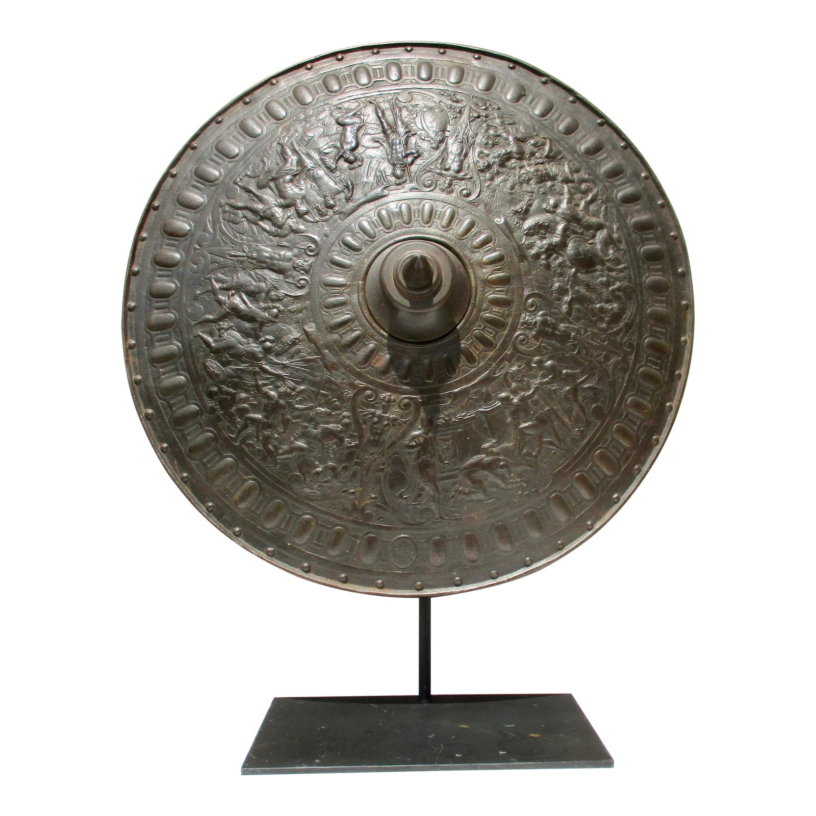 Antique Cast Iron Parade Shield 'Cellini' Shield' | Chairish