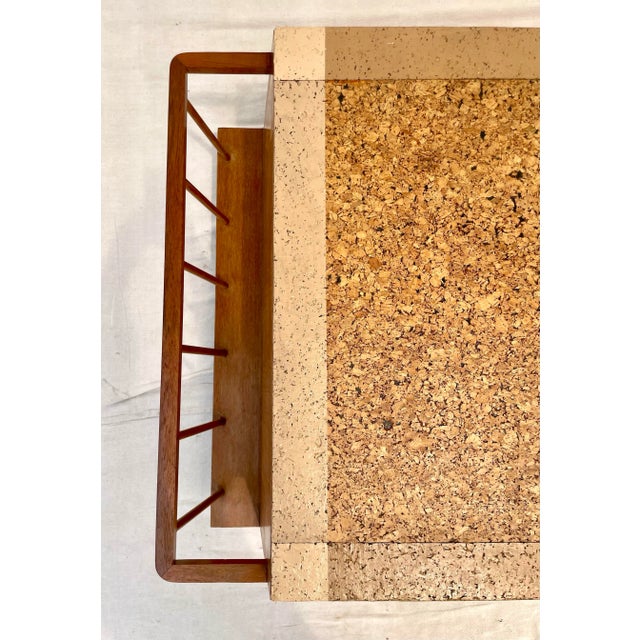 Mid-Century Modern Cork Top Magazine Side Coffee Table | Chairish