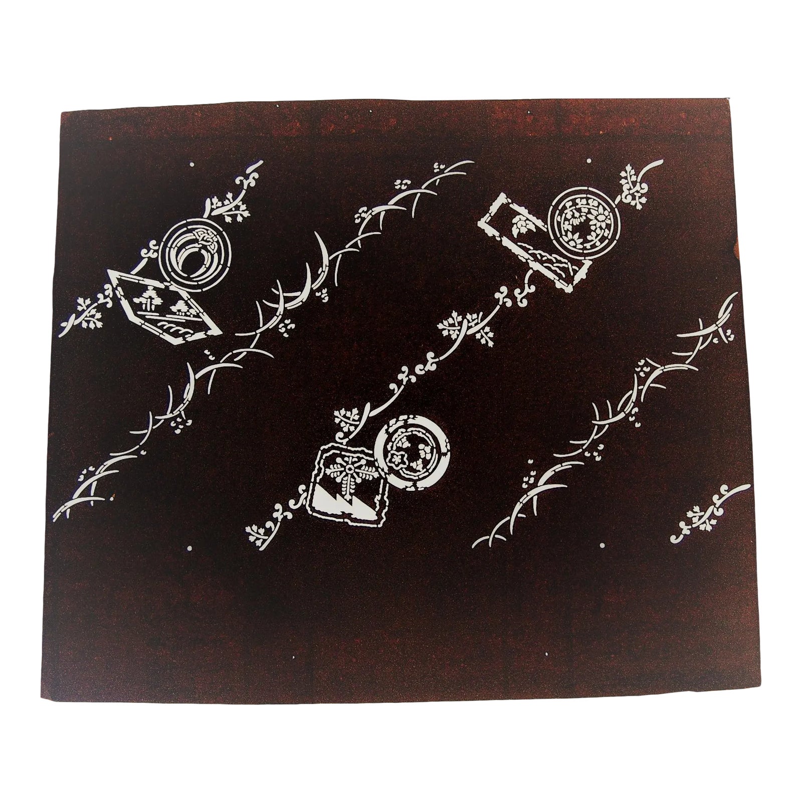 Pre 1880 Unframed Edo Period Japanese Ise Katagami Stencil Art #2 ...