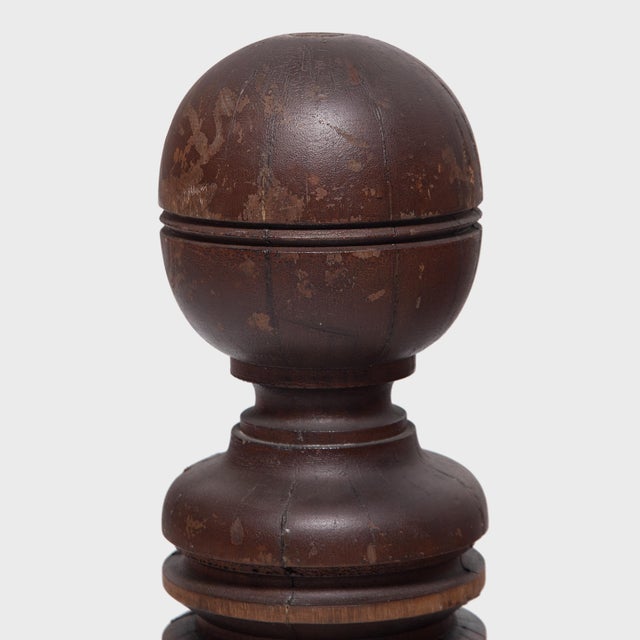 Early 20th Century Turned Oak Finial Post | Chairish