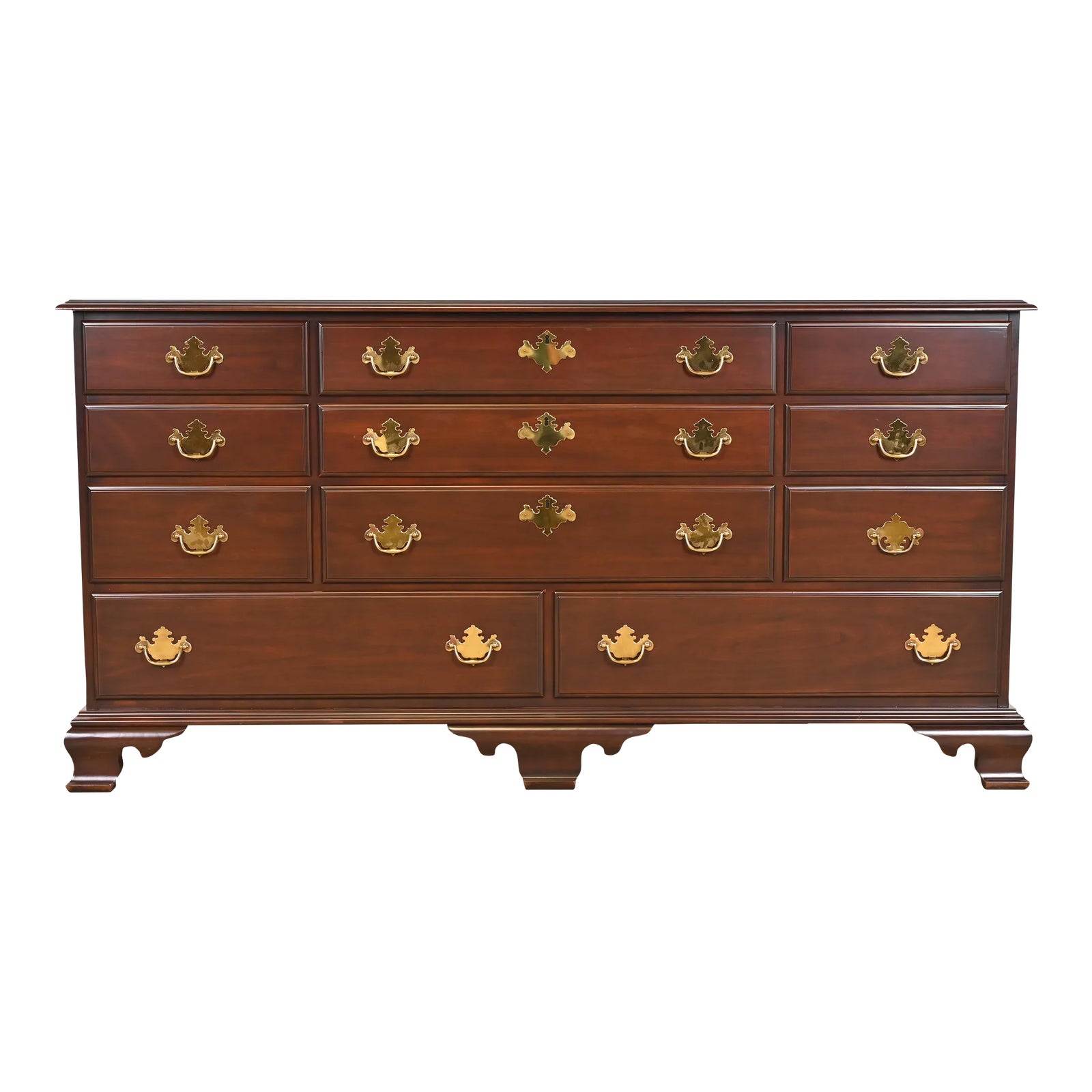 Harden Furniture Georgian Carved Solid Cherry Wood Long Dresser, Newly ...