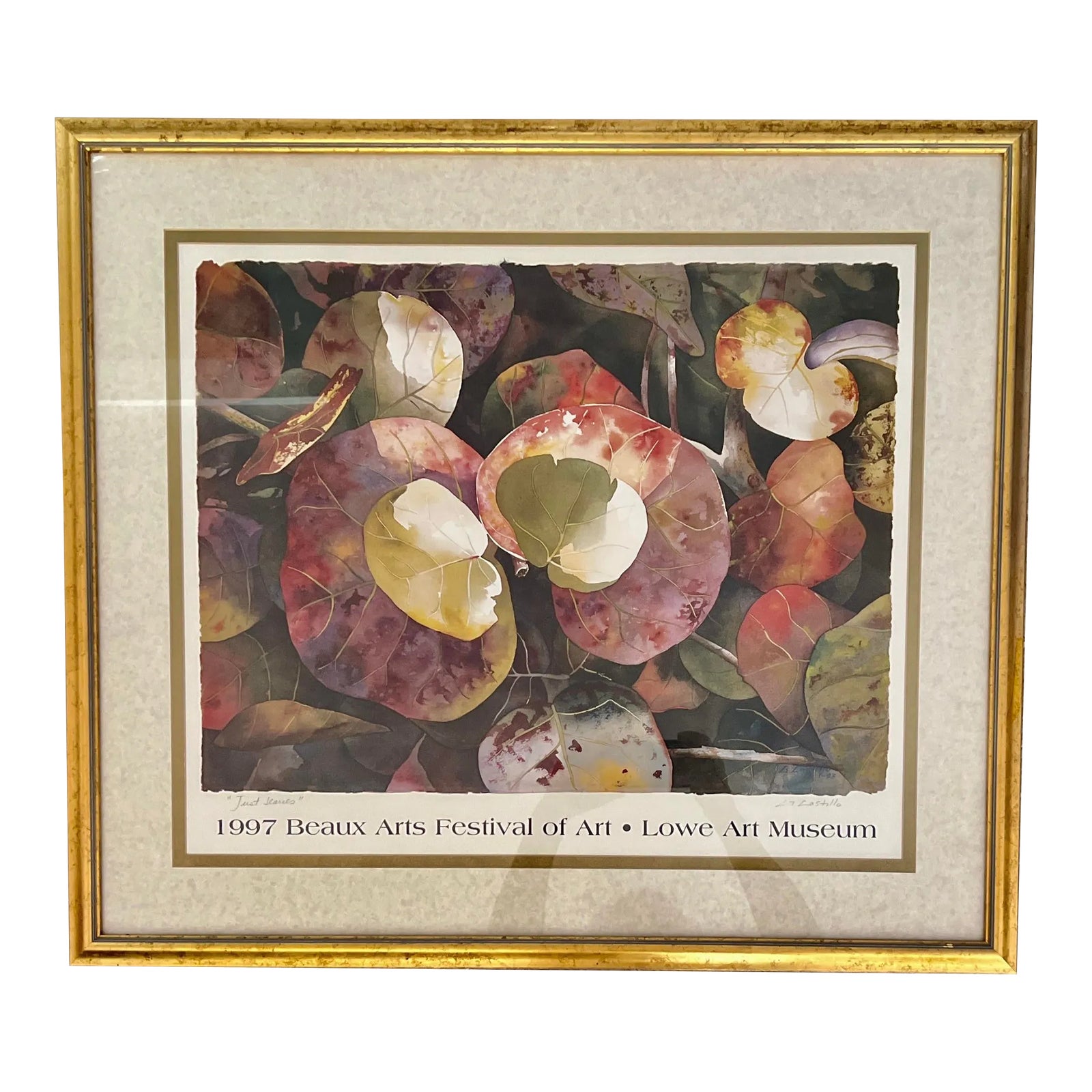 Lowe Art Museum 1997 Beaux Arts Festival of Art "Just Leaves" Signed ...