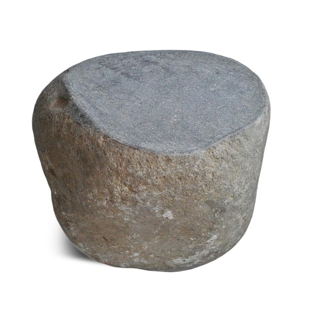 Stone Boulder Outdoor Stool / Side Table | Chairish