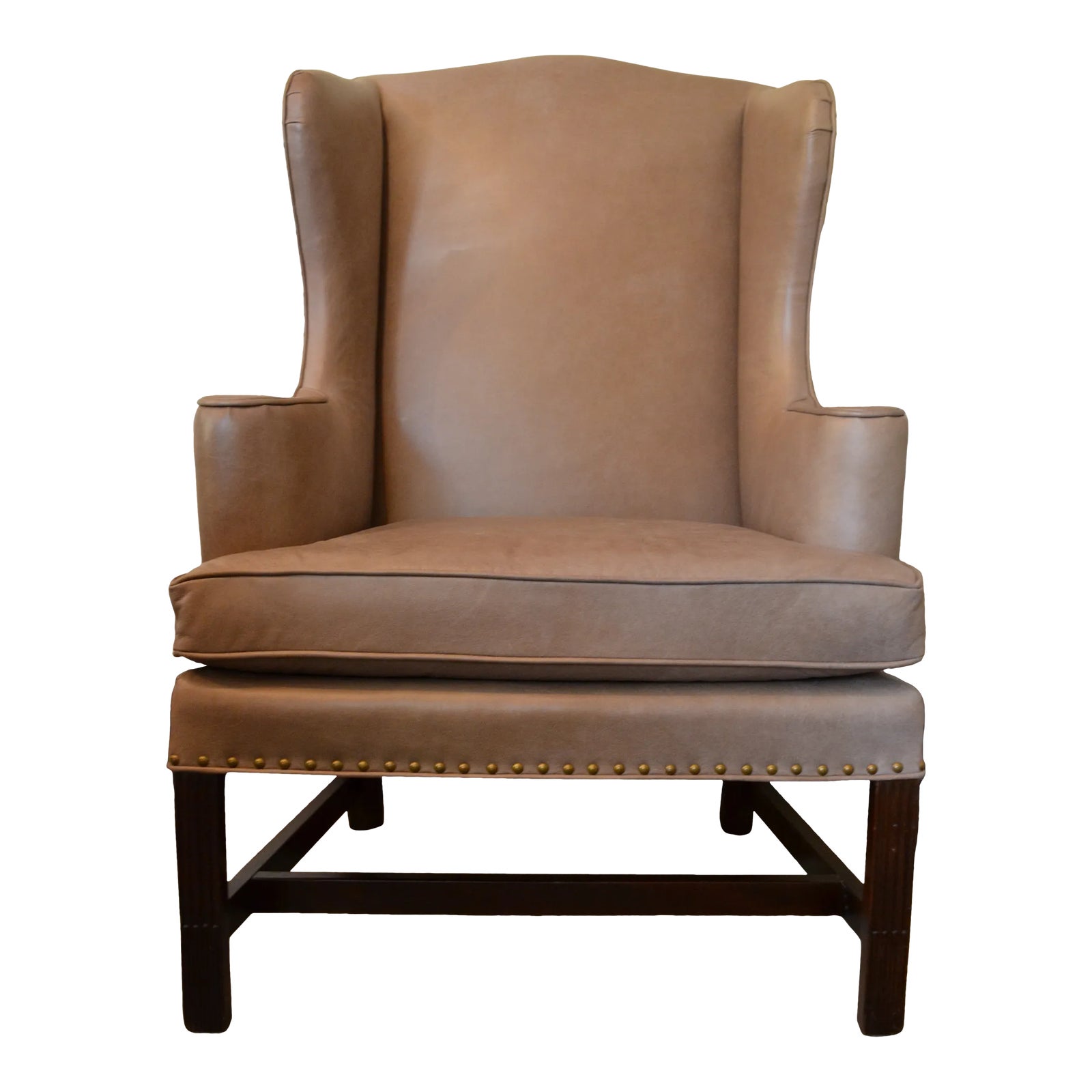 Kittinger Fireside Wing Chair in New Leather | Chairish