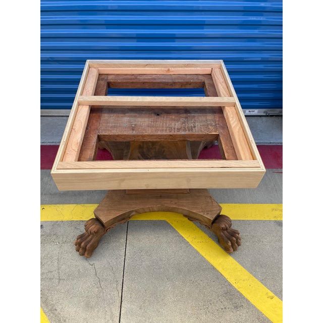 Antique Mahogany Lion's Paw Dining Table With Contemporary Table Top ...