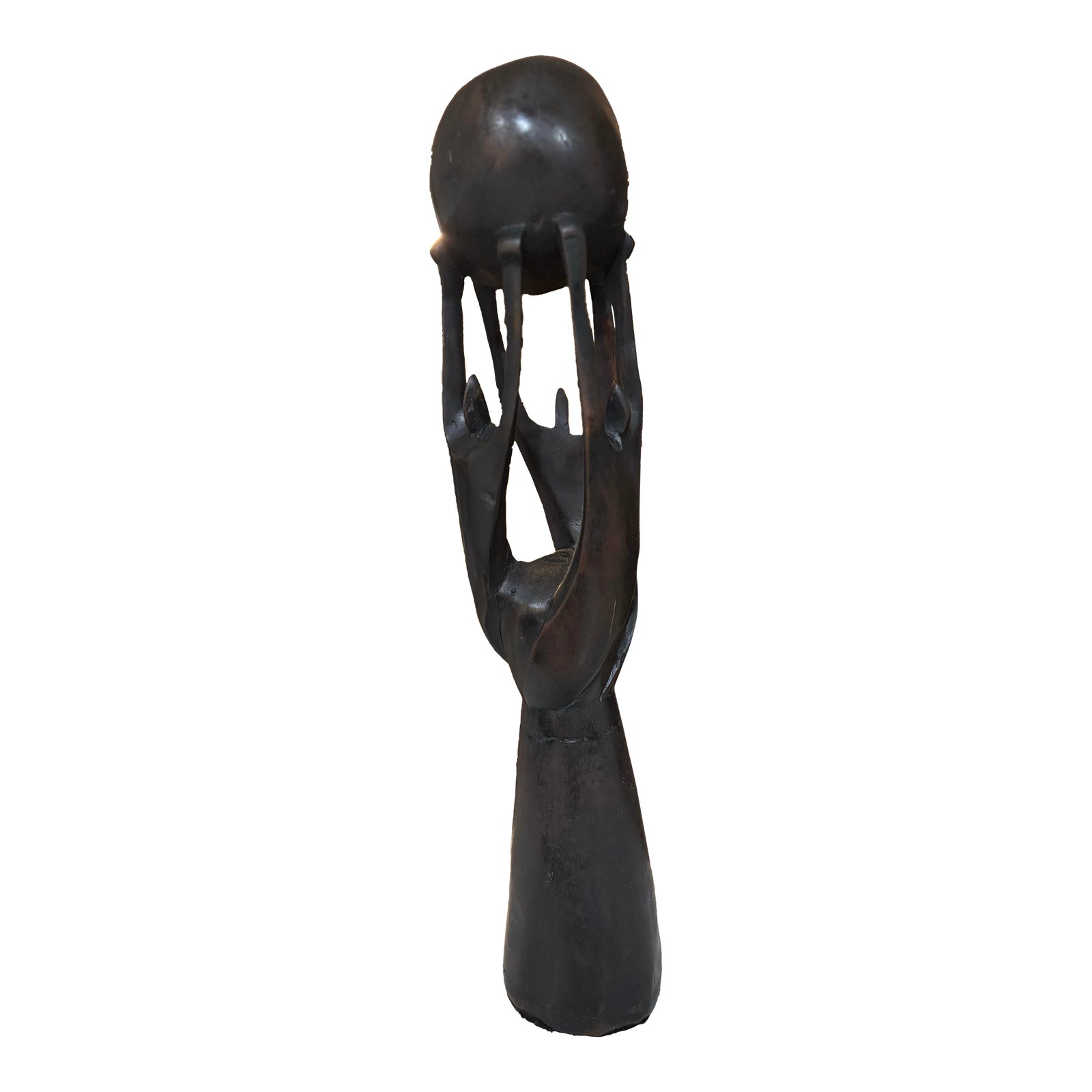 1990s Hand Carved African “Unity” Sculpture / Statue / Objet D’Art ...
