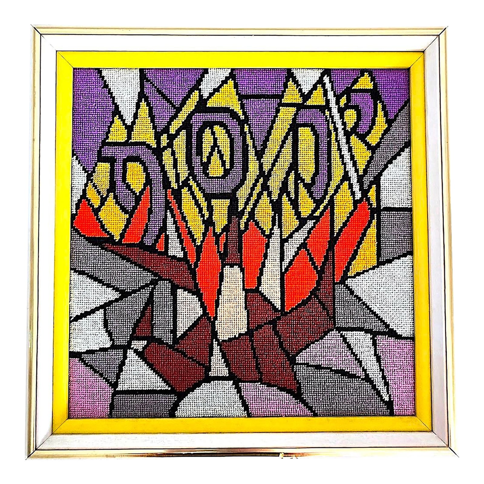 1970s Framed Needlepoint of Marc Chagall's Stained Glass Windows | Chairish