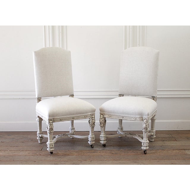 Vintage Mid Century Carved Parsons Chair | Chairish