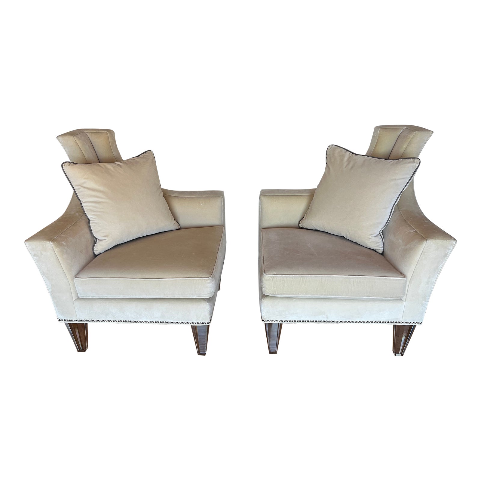 Hollywood Regency Corner Chairs – A Pair | Chairish