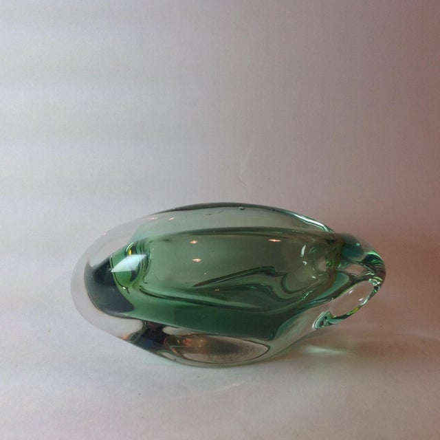 1970s Sommerso and Cristallo Green Freeform Ashtray Catchall | Chairish