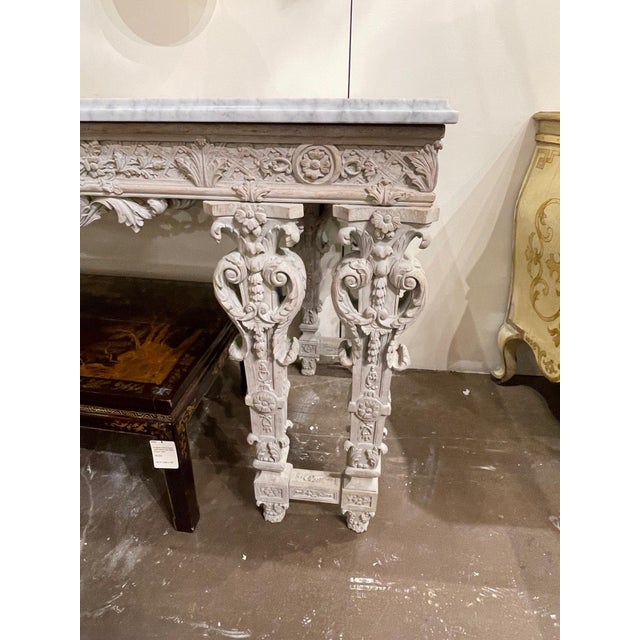 19th Century English Neoclassical Carved & White Washed Mahogany ...