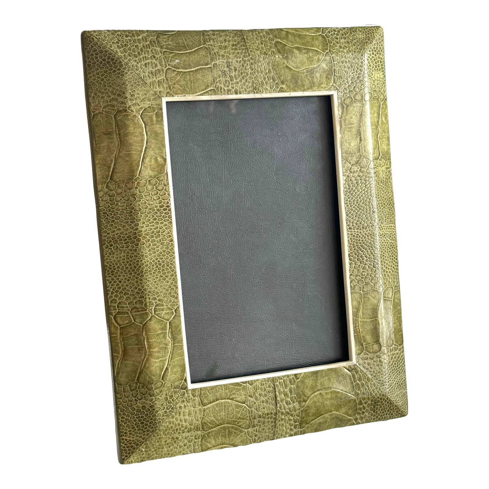 R & Y Augousti Green Crocodile Picture Frame | Chairish