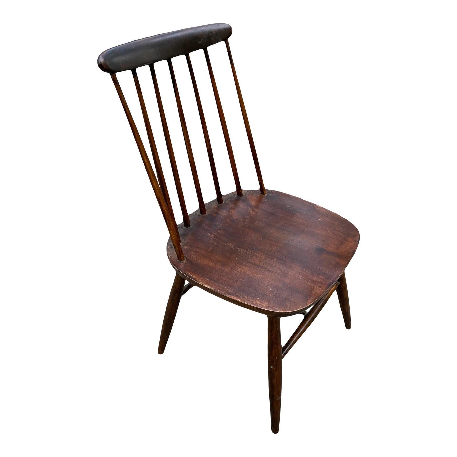 Early 20th Century Vintage Scandinavian Modern Style Spindle Back Side ...