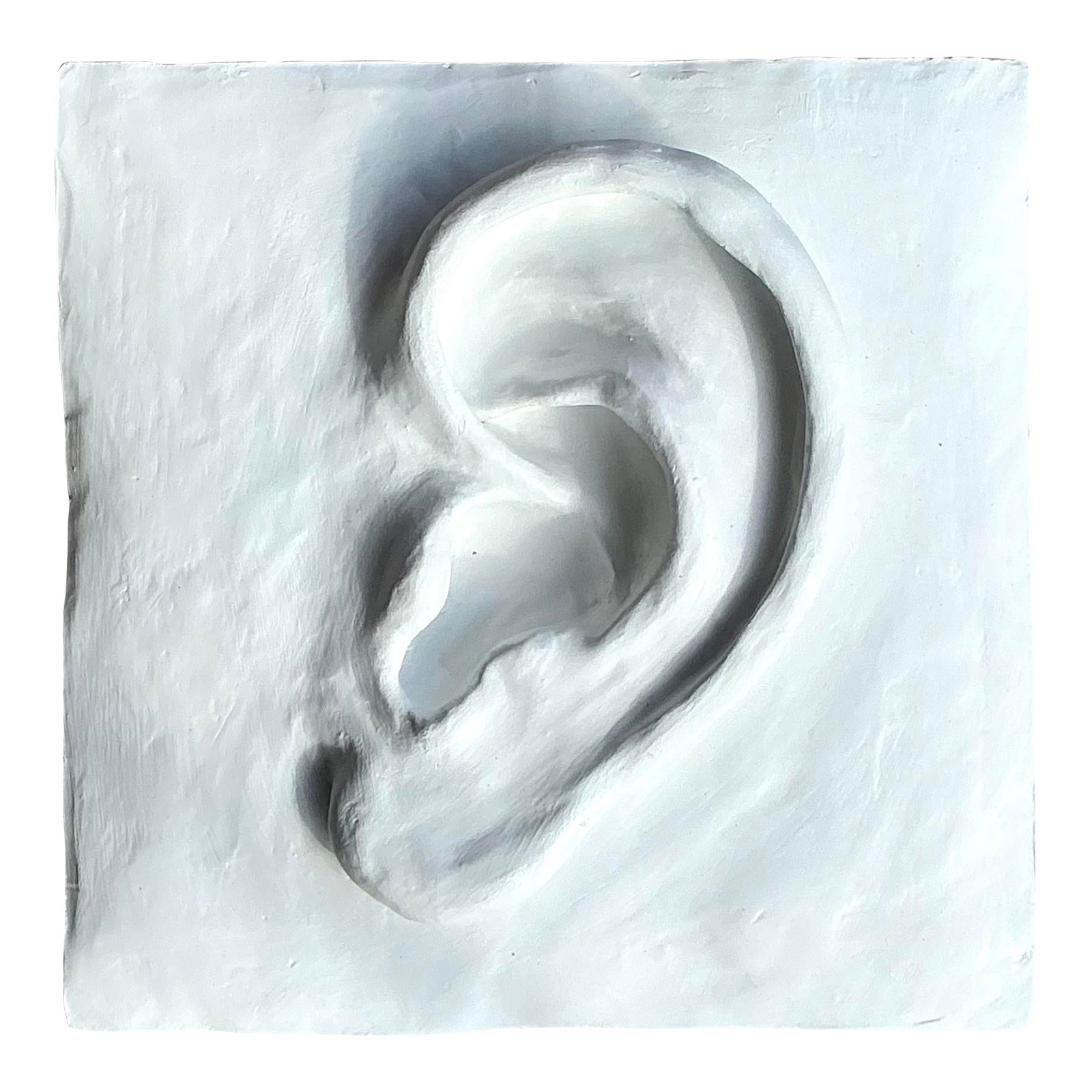 Vintage Boho Plaster Relief of Ear | Chairish