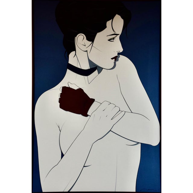 Patrick NagelWoman with Glove: Large Framed Screen Print by Patrick Nagel, 1985 | Chairish