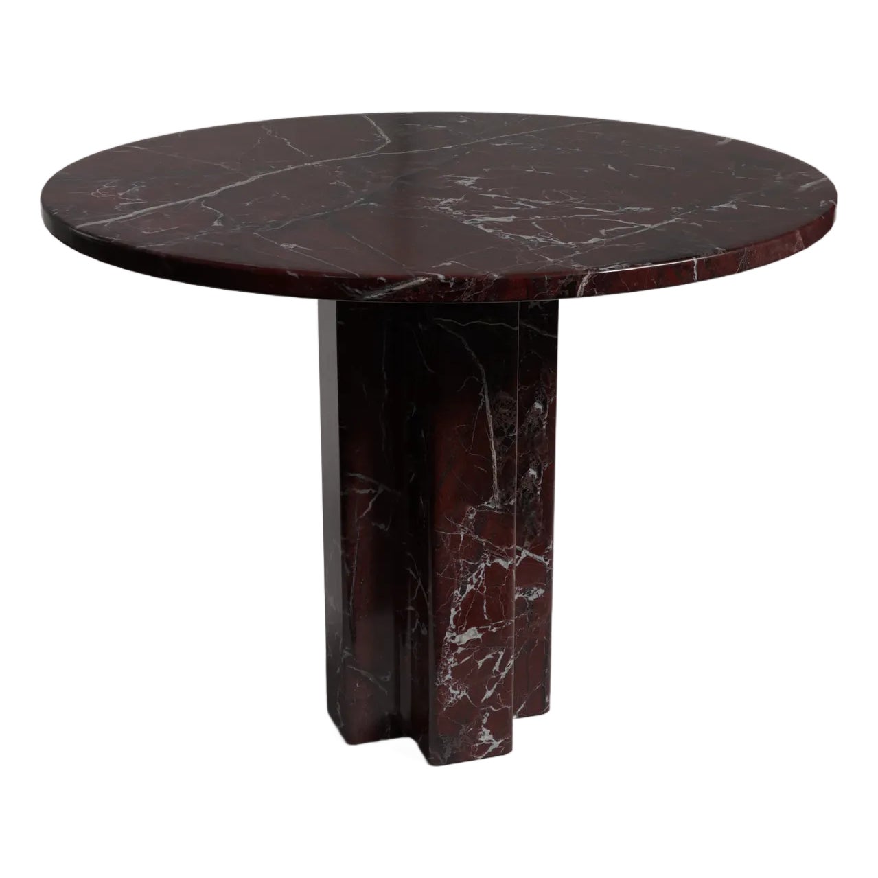 Arti Elazig Cherry Marble Round Dining Table 40" | Chairish