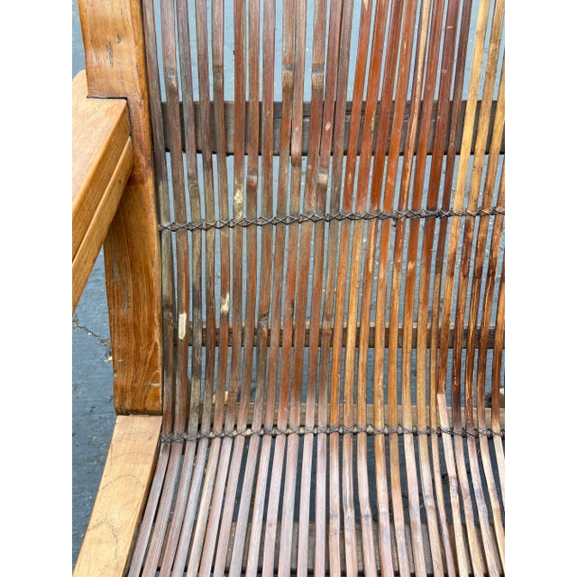 Mid 20th Century Vintage Split Reed Colonial Plantation Lounge Chair | Chairish